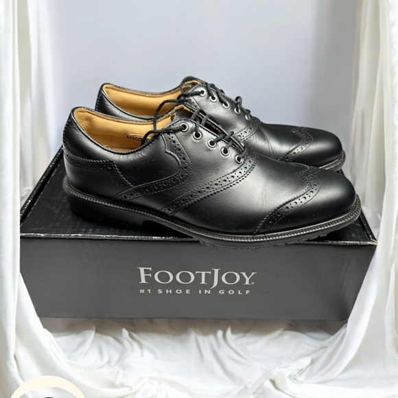 FootJoy | Shoes | Footjoy Icon Shield Tip Golf Shoes Black Leather ...